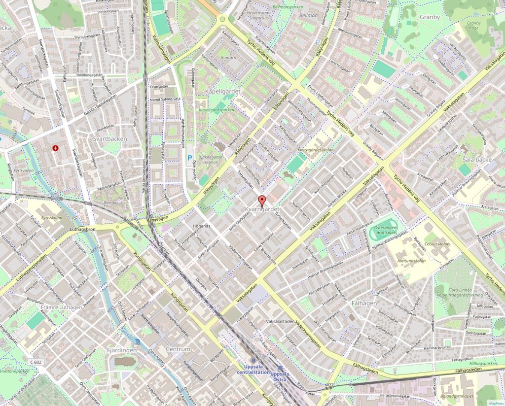 Stadsdelar – Karta över Uppsala