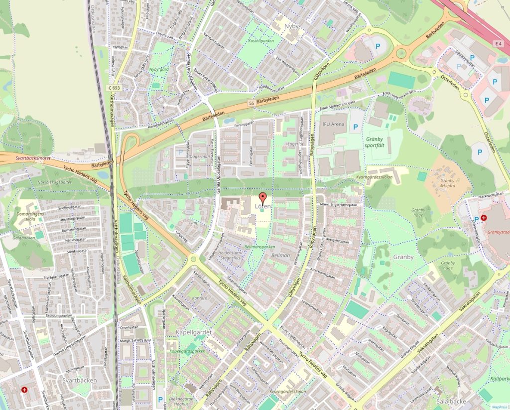 Stadsdelar – Karta över Uppsala