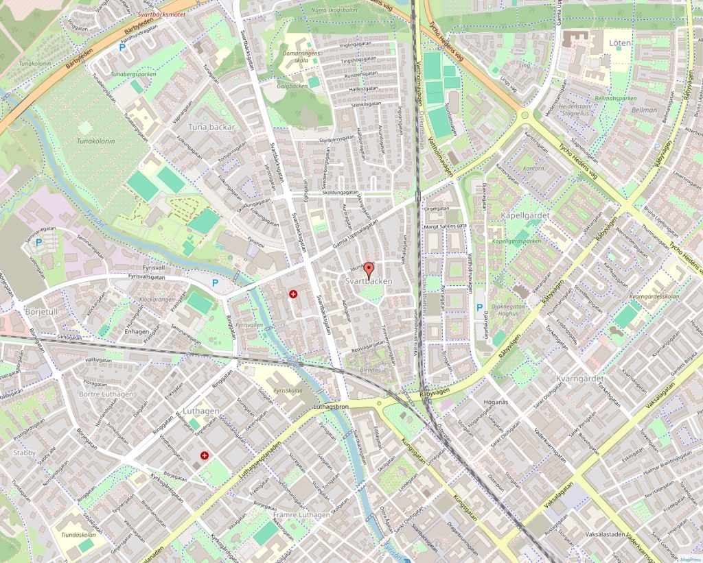 Stadsdelar – Karta över Uppsala